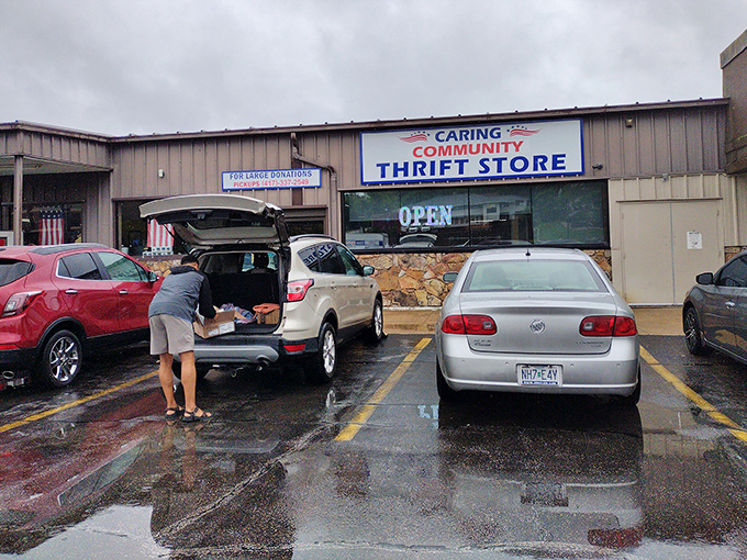 The unassuming exterior hides a treasure trove within. Like finding a secret passage to bargain heaven on a rainy Branson day.