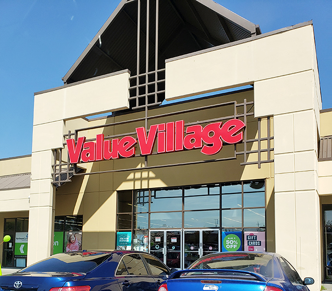 The treasure-hunting mothership awaits! Value Village's iconic storefront promises adventures in affordability under the bright Washington sky.