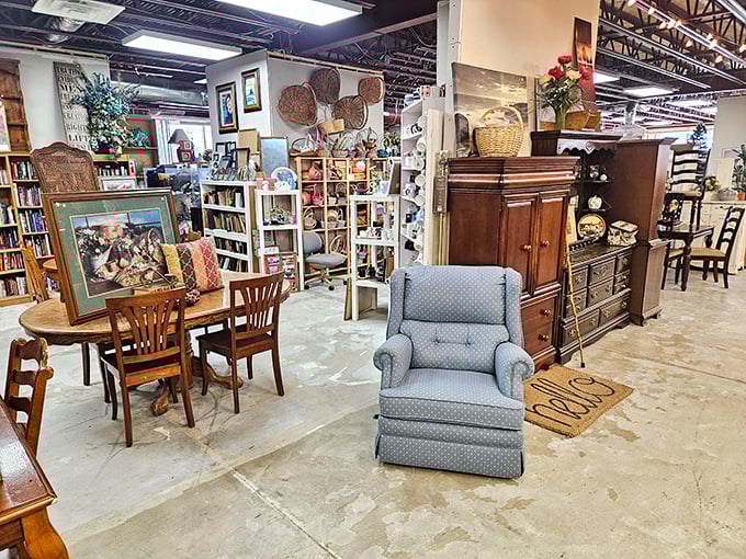 The unassuming brick exterior of Habitat ReStore hides a treasure trove within&mdash;like finding a secret passage to bargain heaven in Hurricane.
