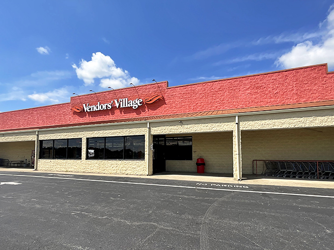 From this angle, Vendors' Village looks deceptively modest &ndash; like claiming the TARDIS is "just a phone booth" before you step inside.