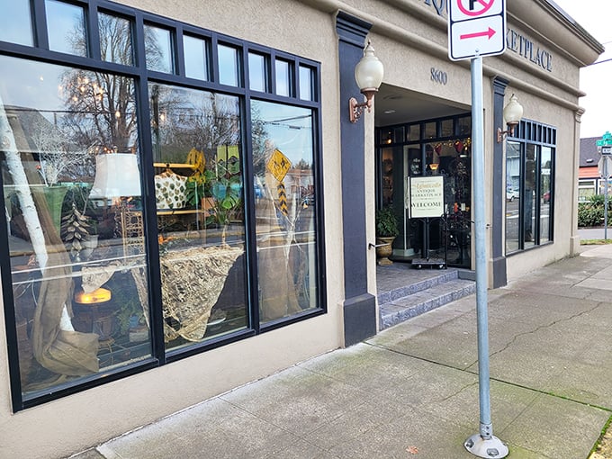 Welcome signs promise antiques, but what awaits inside is basically a time machine disguised as a shopping experience.
