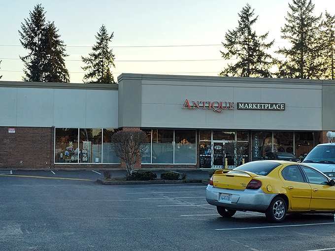 The unassuming storefront of Antique Marketplace in Auburn belies the wonderland of vintage treasures waiting inside. Like a TARDIS of trinkets, it's bigger on the inside.