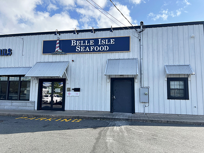 The unassuming blue exterior of Belle Isle Seafood stands like a culinary lighthouse, beckoning seafood lovers to its unpretentious shores in Winthrop.