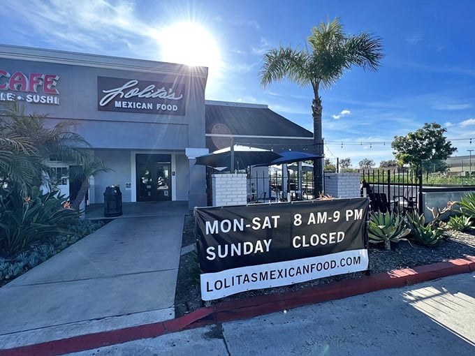 The San Diego sun seems to shine a little brighter on Lolita's, where palm trees stand guard over what locals know is burrito paradise.