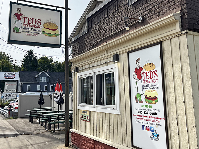 The unassuming exterior of Ted's hides a burger paradise within. Connecticut's steamed cheeseburger shrine has been drawing pilgrims for generations.