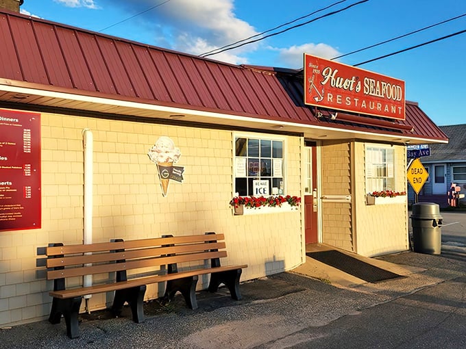 The unassuming yellow-shingled exterior of Huot's promises no frills, just seafood nirvana. Maine's coastal treasures often hide in plain sight.