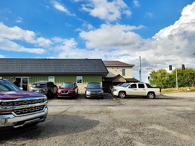 The unassuming green exterior of The Chicken House might not stop traffic, but locals know this humble building houses southern Indiana's fried chicken paradise.