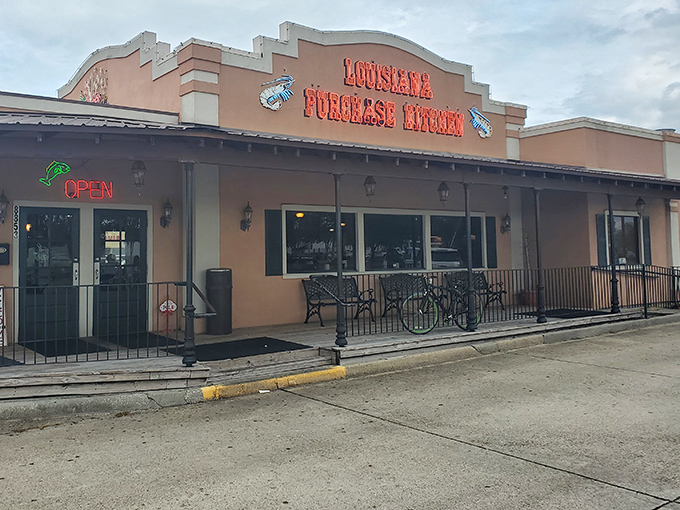 A second angle reveals this unassuming treasure chest where crawfish meet their delicious destiny and locals guard their favorite tables.