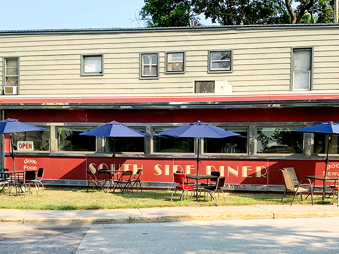 The cherry-red exterior of South Side Diner isn't just a building&mdash;it's a time machine disguised as a restaurant in Goshen, Indiana.
