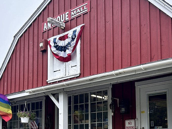 That classic red barn exterior isn't just for show&mdash;it's your gateway to the most delightful time warp in Maine.