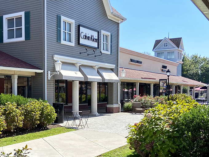 New England charm meets retail therapy at Clinton Premium Outlets, where the architecture is as appealing as the discounts inside.