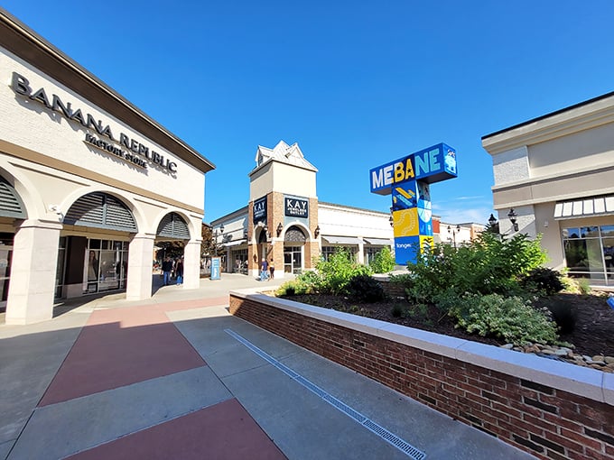 The covered walkways at Tanger Outlets Mebane offer shopping nirvana with protection from both scorching Carolina sun and unexpected downpours. Retail therapy with weather insurance!