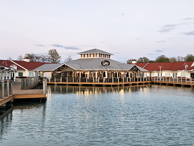 Harbor Light Landing's waterfront charm makes shopping feel like a lakeside vacation, complete with fountain shows and sunset views.