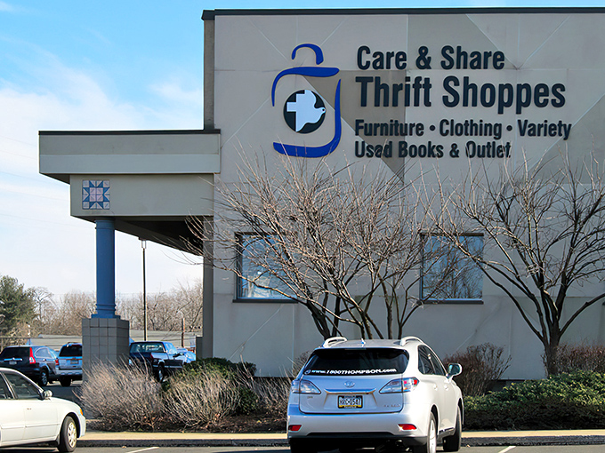 The unassuming exterior of Care & Share Thrift Shoppes belies the treasure trove waiting inside, like finding a secret portal to bargain heaven in Souderton.