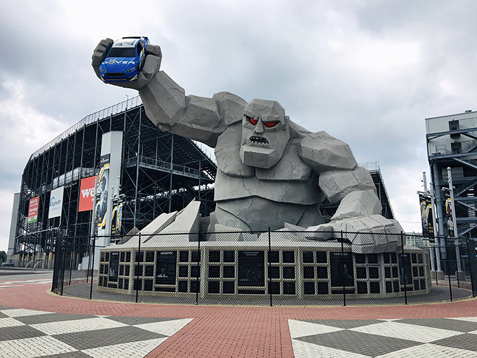 Miles the Monster rises from the ground like Delaware&rsquo;s own Godzilla&mdash;only this towering beast prefers gripping NASCAR cars over toppling city skyscrapers.
