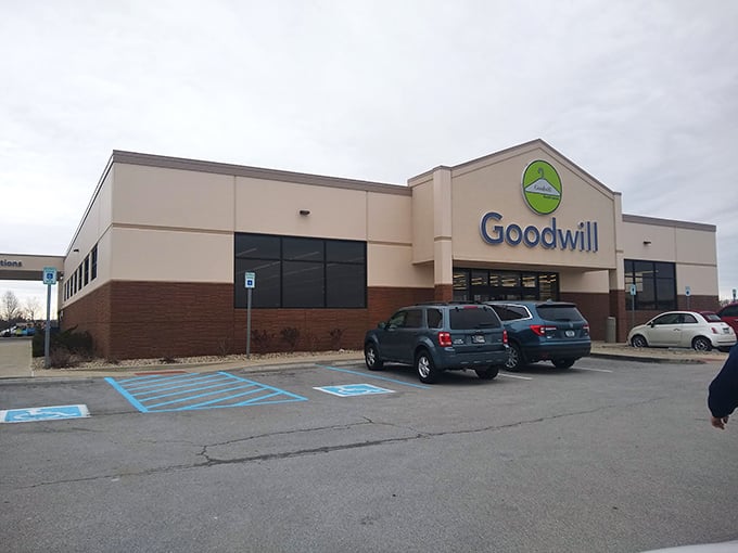 The unassuming exterior of treasure-hunting headquarters. Like a Vegas casino, what happens inside this beige building will have you losing track of time.