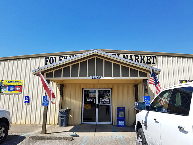 The unassuming exterior of treasure-hunting paradise. Like finding out your mild-mannered neighbor secretly collects vintage motorcycles and Faberg&eacute; eggs.