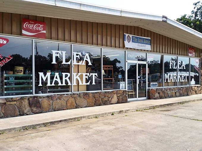 The unassuming exterior of The Junk House Flea Market belies the wonderland of treasures waiting inside. That stone facade has witnessed countless treasure hunters embarking on their quests.