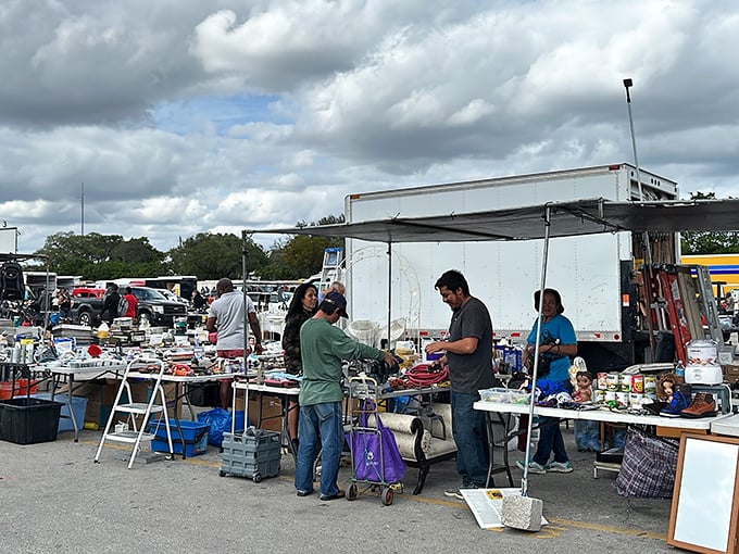 The art of the deal in full swing! Vendors and treasure hunters engage in the time-honored dance of haggling, where every nod brings you closer to victory.