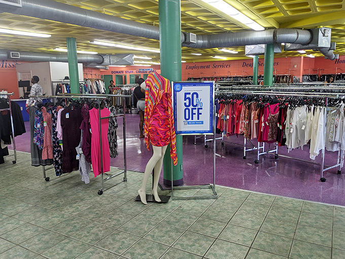 The Goodwill Super Store in Delray Beach stands like a retail oasis amid palm trees, promising treasure hunts where your wallet stays as happy as your shopping bags.