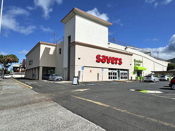The iconic Savers storefront on South King Street stands like a beacon of bargain hope in Honolulu's retail landscape.