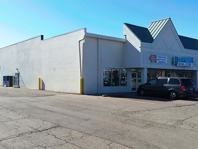 The unassuming exterior belies the treasure trove within, like a plain book cover hiding the greatest story ever told. Michigan's thrift adventurers know better than to judge this particular book.