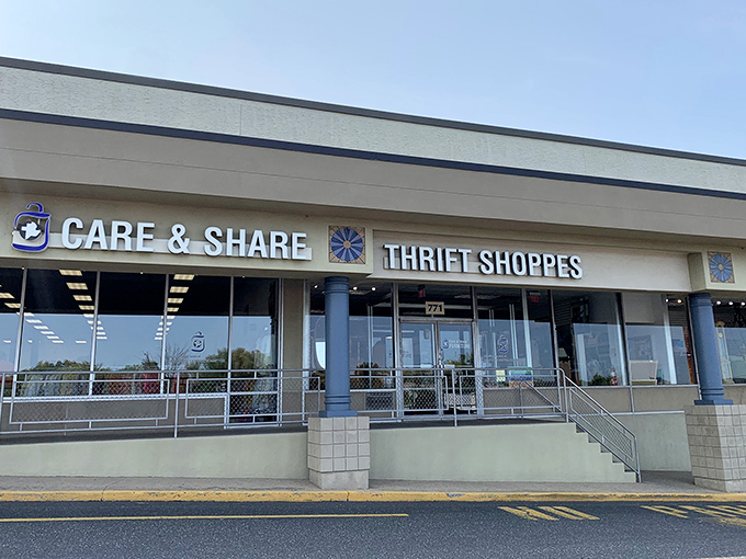 The welcoming storefront of Care & Share Thrift Shoppes in Souderton, where bargain hunters discover treasures at unbeatable prices.