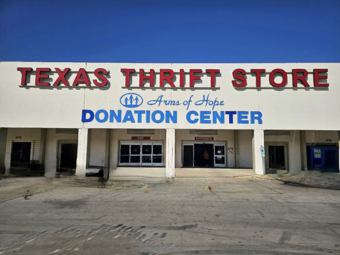 The unassuming exterior of Texas Thrift Ingram beckons with the promise of hidden treasures within. Like a secondhand Narnia, it's bigger on the inside.