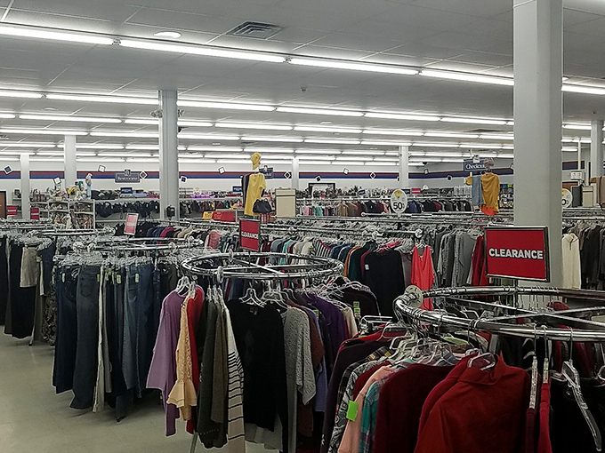 Endless racks of possibility stretch across Eau Claire Goodwill's clothing section, where Wisconsin's best bargain hunters find fashion gold.