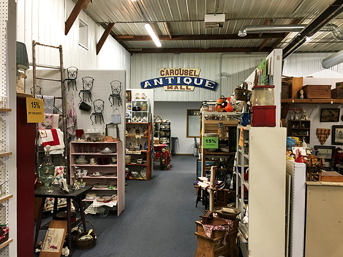 Step through the "Carousel Antique Mall" archway and prepare for a journey through time. This portal promises treasures that IKEA could never replicate—each with its own story to tell.