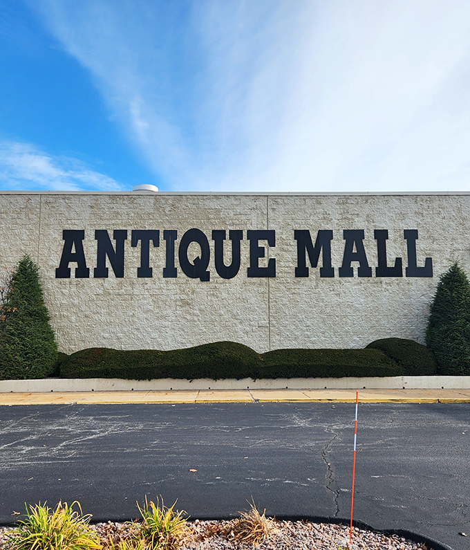 The unassuming facade belies the wonderland within. Bold letters announce your arrival at treasure-hunting paradise in St. Louis.