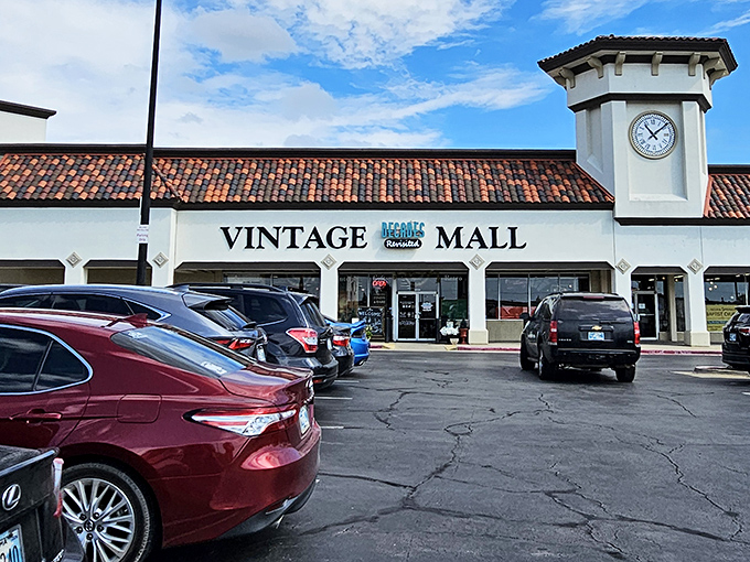 The unassuming storefront of Decades Revisited belies the wonderland of vintage treasures waiting inside. Oklahoma City's time machine disguised as a shopping destination.