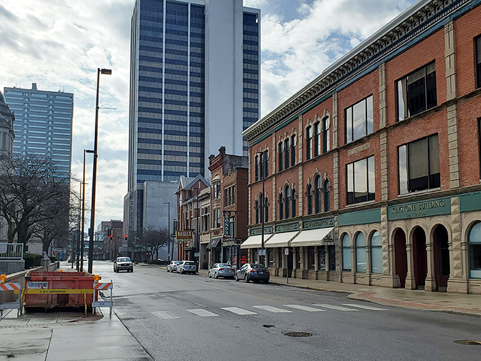 Downtown Fort Wayne blends historic charm with modern skyline, like finding an unexpected jazz solo in the middle of a classical symphony.
