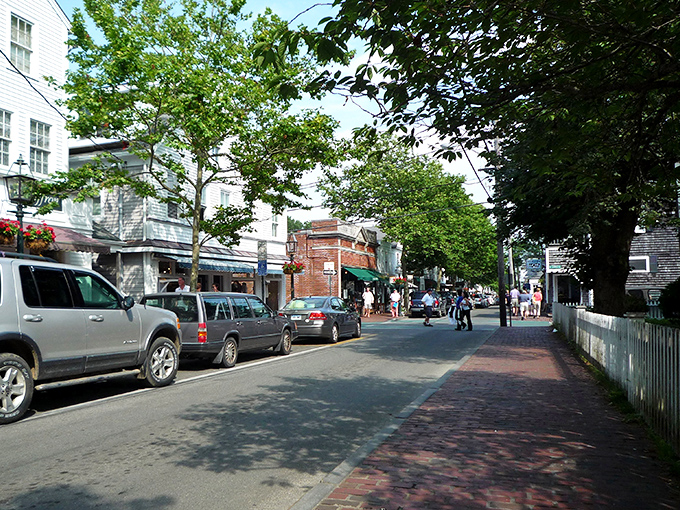 Main Street magic: Edgartown's tree-lined thoroughfare offers the perfect blend of historic charm and modern boutiques, with classic New England architecture at every turn.