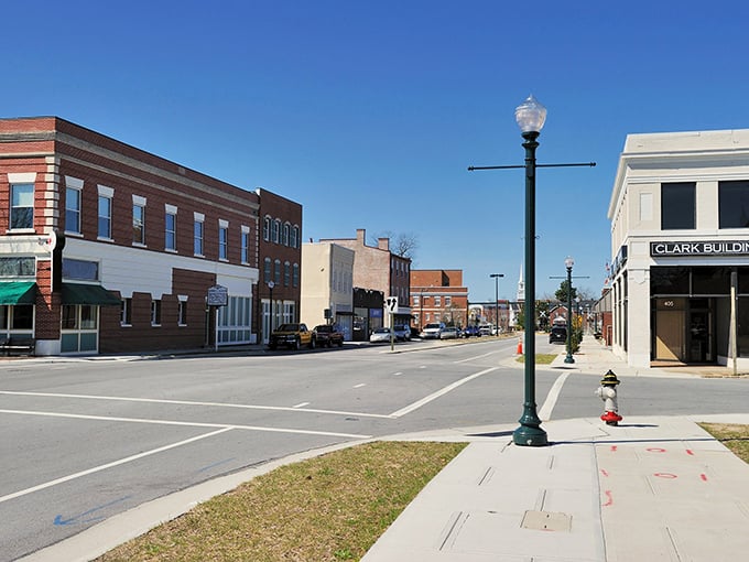 Downtown New Bern offers that perfect small-town charm where brick buildings and vintage lampposts create a scene straight out of a Hallmark movie.
