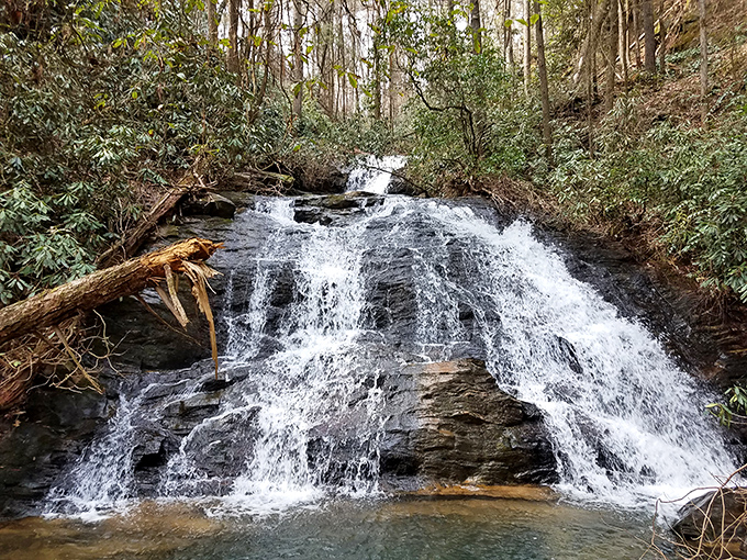 Nature's own spa treatment: Dukes Creek cascades over ancient rocks, creating a symphony that makes expensive sound machines seem pointless.