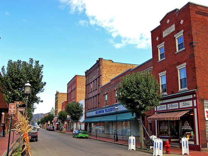 Vevay's Main Street looks like it was plucked from a Norman Rockwell painting, with historic brick buildings standing proudly against Indiana's blue skies.