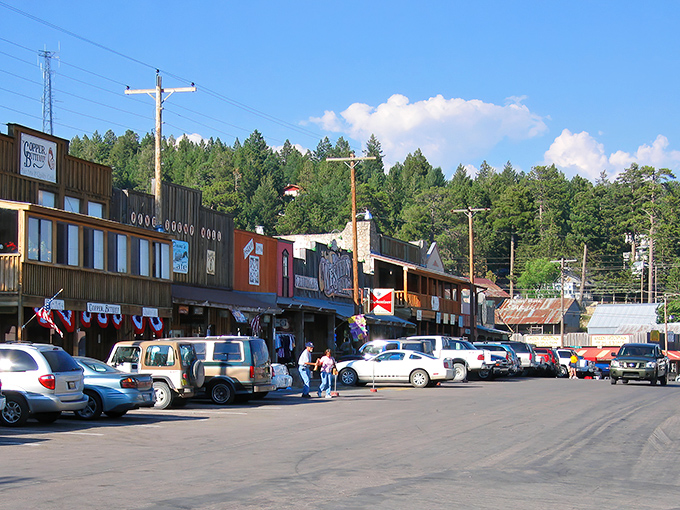 Burro Avenue welcomes visitors with its Western charm and mountain town aesthetic. The perfect main street doesn't exi&mdash;oh wait, here it is!