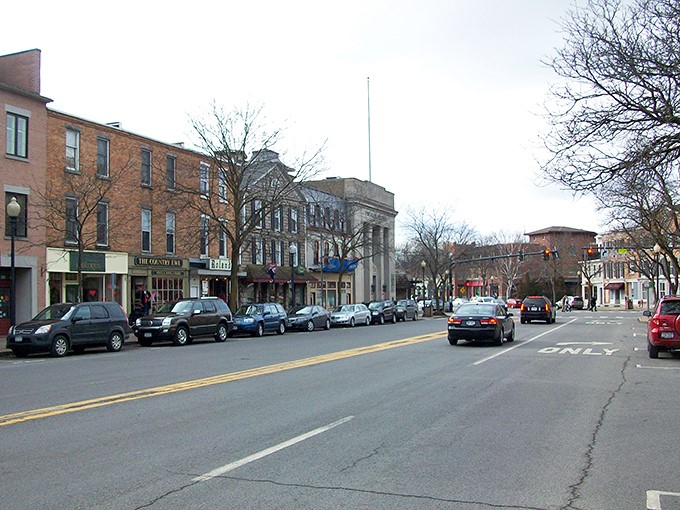 Downtown Skaneateles looks like it was plucked straight from a Norman Rockwell painting, with historic brick buildings lining the charming main street.
