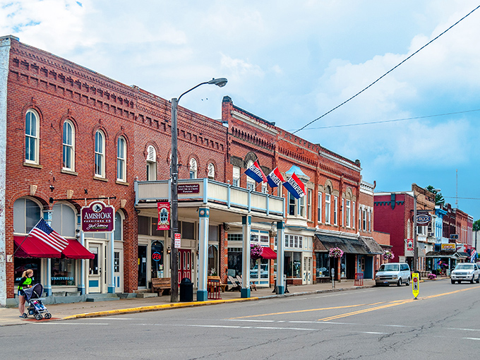 Main Street Loudonville stretches out like a postcard from America's best-kept secret, complete with charm and yellow school buses.