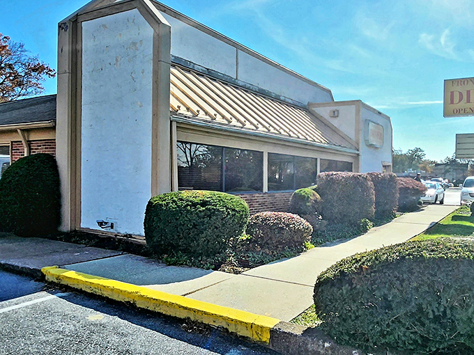 The unassuming exterior of Front Street Diner proves once again that culinary treasures often hide behind modest facades. Classic diner architecture at its finest!