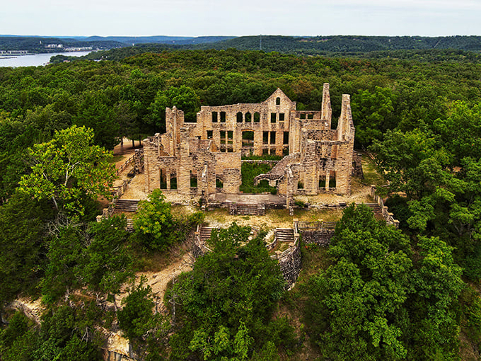 A European fantasy perched atop Missouri wilderness. The Ha Ha Tonka Castle Ruins command the landscape like a medieval mirage in the Ozarks. 