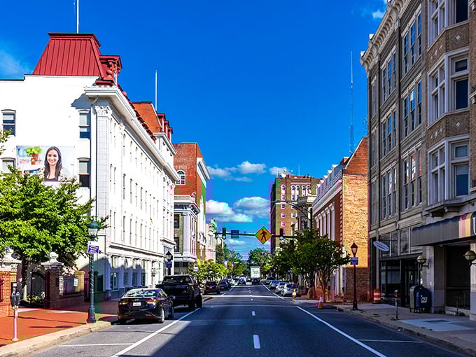 Downtown Hagerstown's historic architecture gleams under blue skies, offering a perfect blend of small-town charm and urban convenience for retirees seeking affordability.