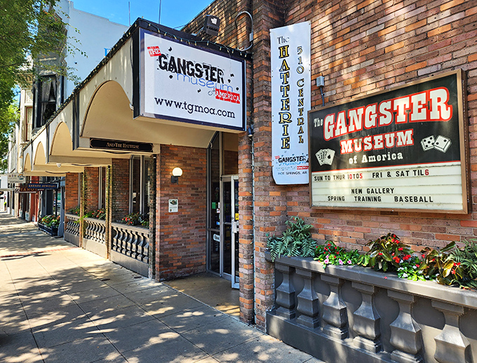 Like a movie set from a noir film, the museum's fa&ccedil;ade invites you into Hot Springs' colorful criminal past.