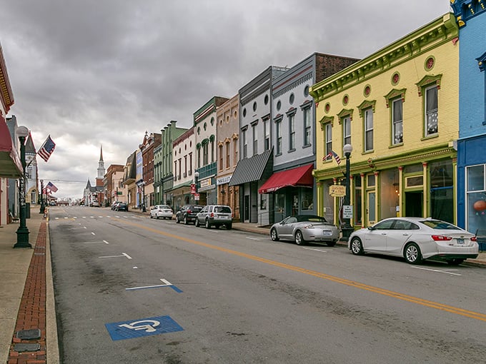 Downtown Harrodsburg's rainbow of historic storefronts feels like stepping into a Norman Rockwell painting where your retirement dollars magically stretch twice as far.