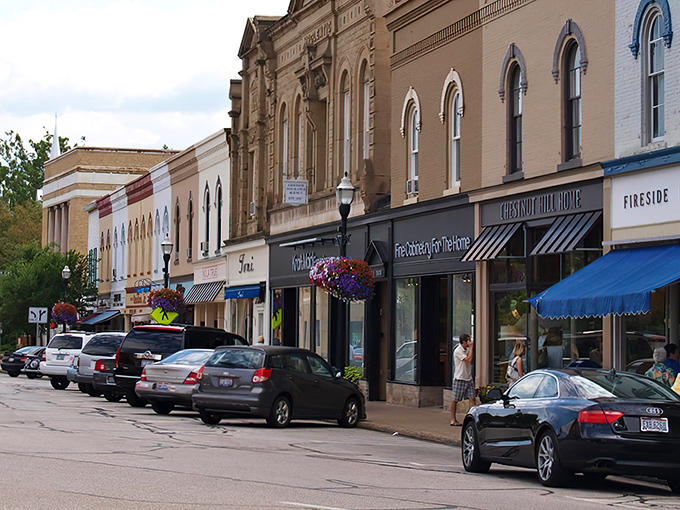 Downtown Chagrin Falls looks like a movie set where Americana comes to life, complete with historic storefronts and flower baskets that practically sing "small town charm."