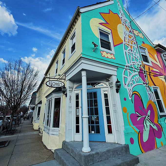 The vibrant mural adorning Rachel's exterior isn't just eye-catching&mdash;it's practically Lancaster's most delicious landmark. Paris meets Pennsylvania in technicolor glory.