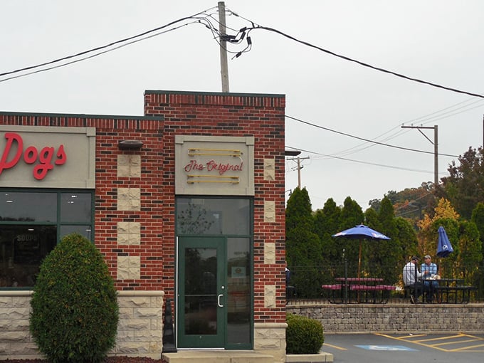 The brick facade of Pop's original Palos Heights location stands like a temple to Chicago's beef sandwich religion. No frills, all flavor.