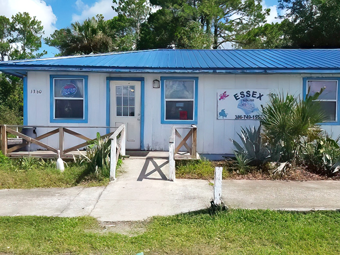 The unassuming exterior of Essex Seafood House proves once again that the best seafood often hides in the most modest packages. Blue roof, big flavors.