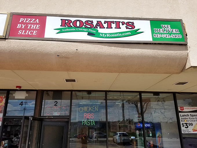 The unassuming storefront of Rosati's in Elgin might not stop traffic, but what's inside will stop you in your tracks. Authentic Chicago pizza awaits!